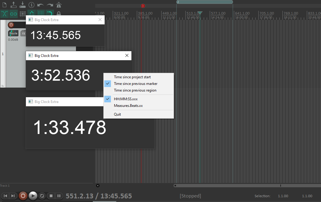 Reaper Script: Big Clock Extra – Eleton Audio