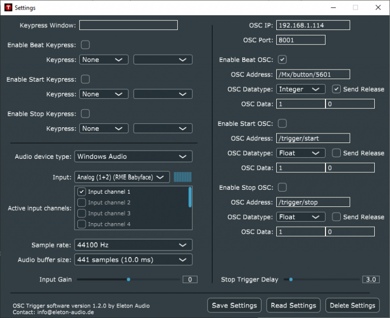 OSC Trigger – Eleton Audiotechnik