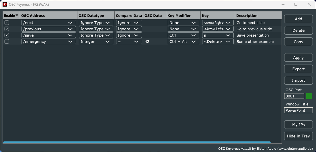 OSC Keypress – Eleton Audio